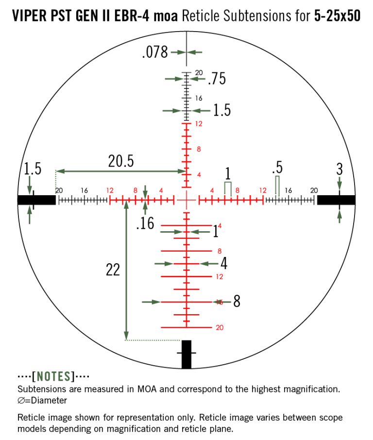 Vortex Viper PST Gen II 5-25×50 SFP (EBR-4 MOA) – PST-5251 - Optics ...